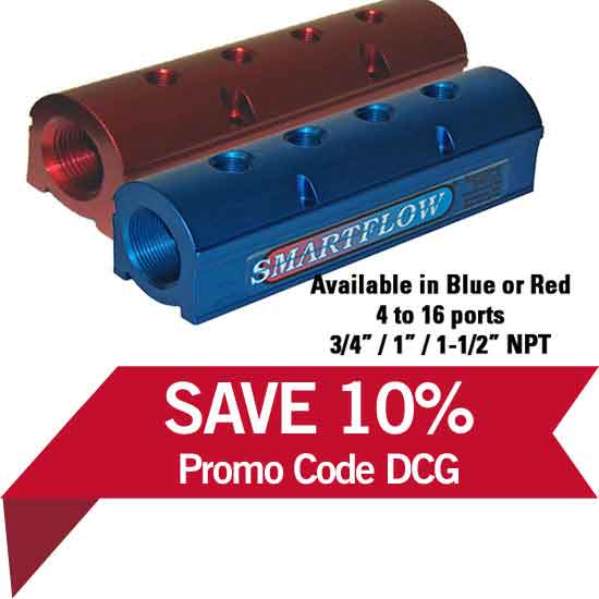 ALUM MAN 10 PORT 1/2 NPT-RED | DME eSTORE