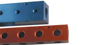 8 PORT ALUMINUM MANIFOLD- RED W/1'' SUPPLY & 1/2'' OUTLET | DME eSTORE