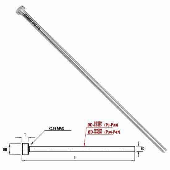 P13-8 - Straight Ejector Pins - P-Pins | DME eSTORE