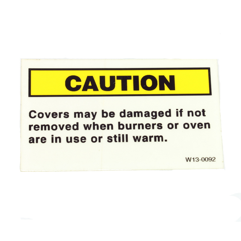 TAG-CORIAN COOKTOP COVER WARNING | REV Parts Store