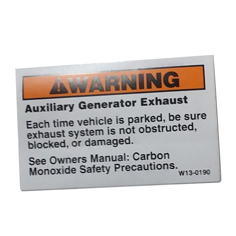 TAG - AUXILIARY GENERATOR EXHAUST WARNING | REV Parts Store