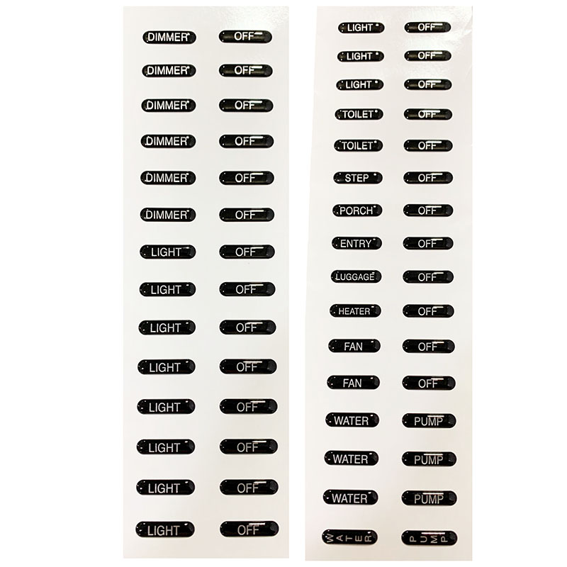 TAG - 12V SWITCH ID SHEET (BLACK/SILVER) | REV Parts Store